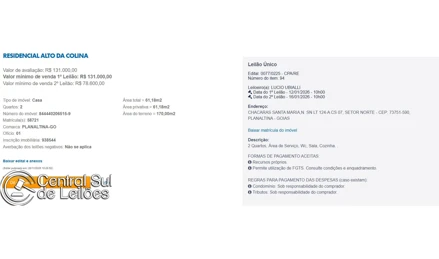 Terreno em Leilão em Planaltina / GO - Imóvel 2603658 - Leilão Imóvel